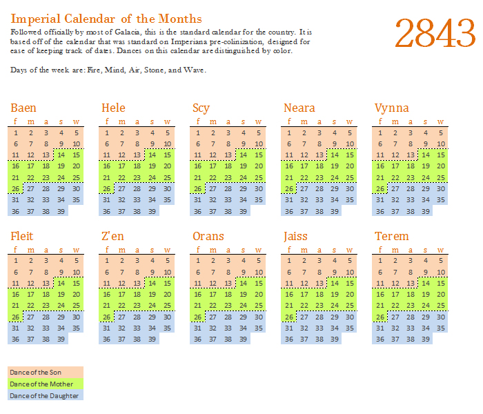 I made a calendar for my story's main planet. : r/worldbuilding