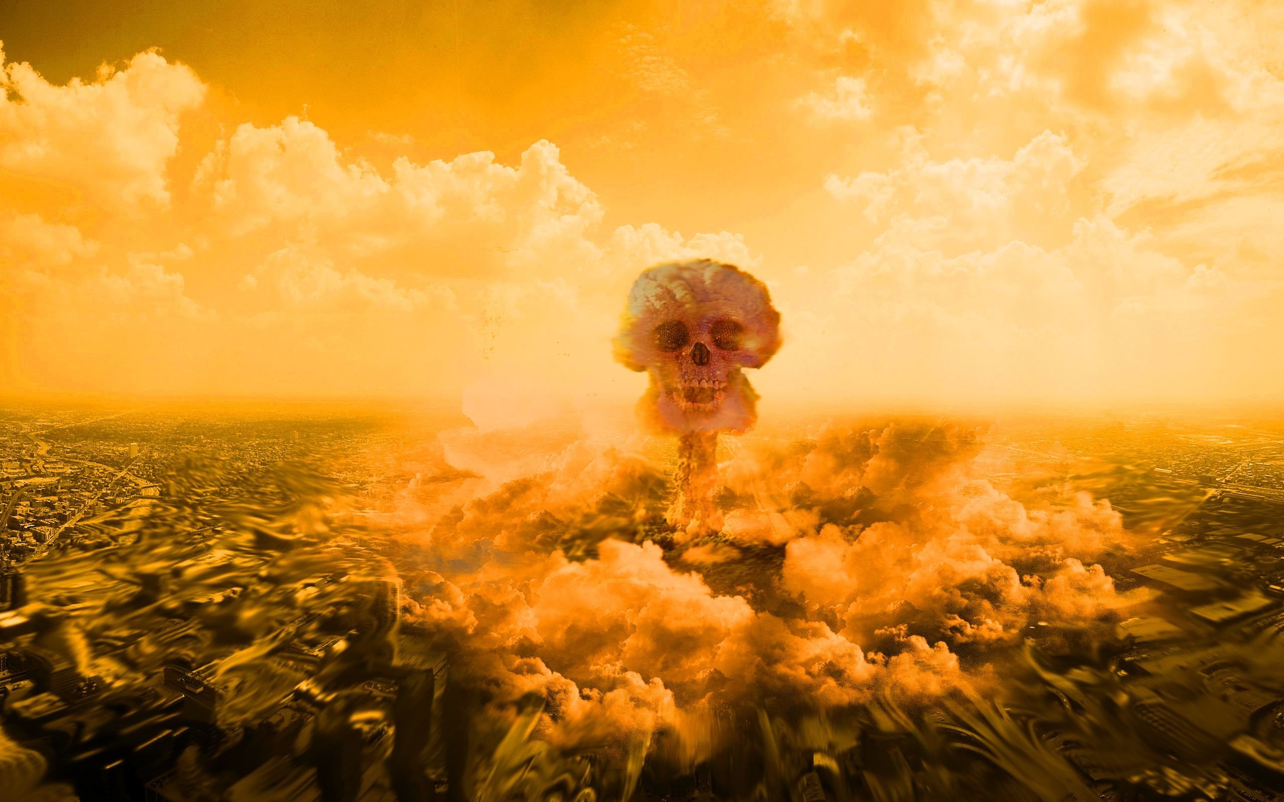 Mushroom Cloud Explosion Skull