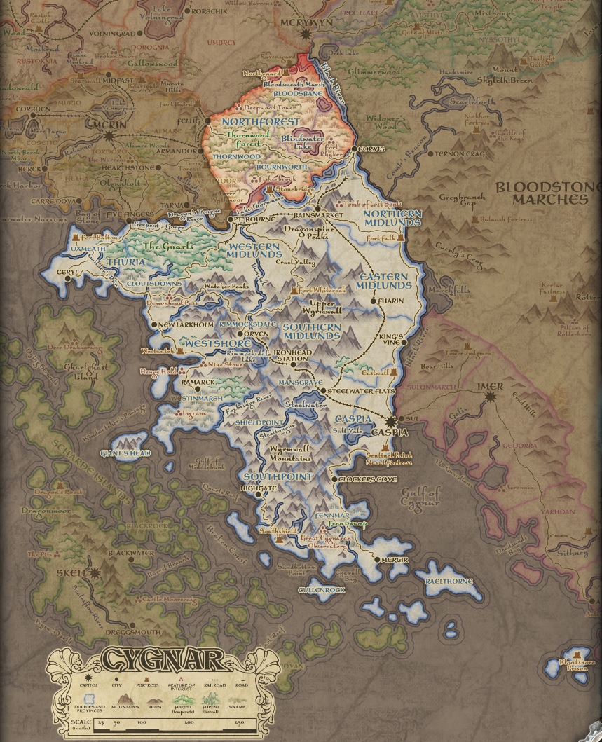 Cygnar Map | Life in the Iron Kingdoms | Obsidian Portal